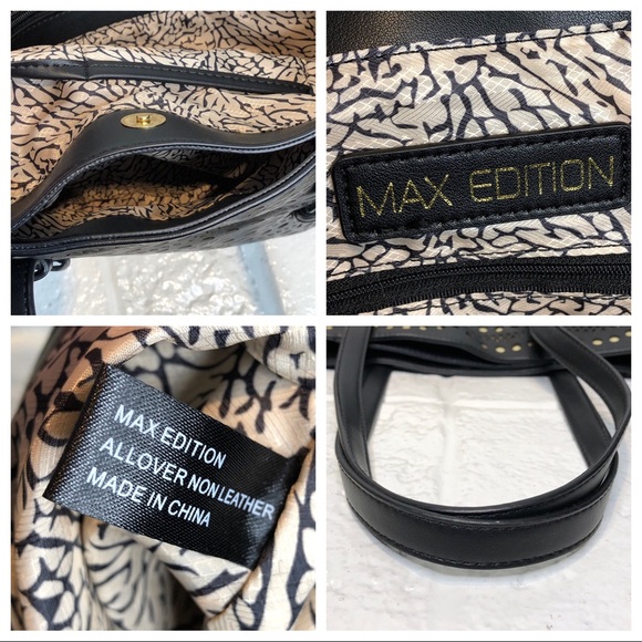 Max Edition | Bags | Max Edition Black And Gold Tote | Poshmark